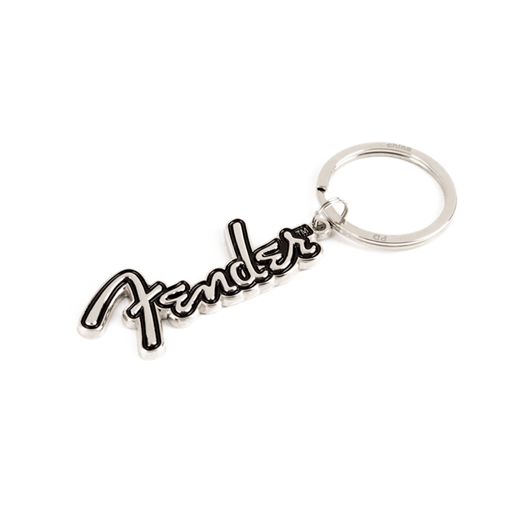 FENDER 9100274000 LOGO KEY CHAIN SILVER/BLACK